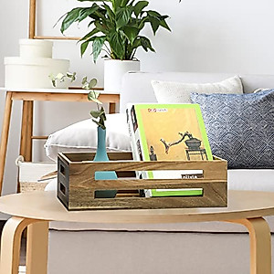 Reviaras Wooden Tissue Box Cover, Tissue Box Holder with Slide-Out Bottom, (Acacia) (Wood)