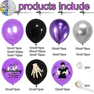 Wednesday AddamsTV Party Decoration Balloon Garland Set, Girl and Boy Birthday Party Supplies, Used for TV series fans Birthday Background Decoration
