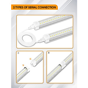 ONLYLUX LED Shop Light, 4ft 36W 5000lm 6500k Shop Lights, 4 Foot Led Light Fixture, T8 Led Tube Lights for Garage, V Shape High Output Linkable (10 Pack)