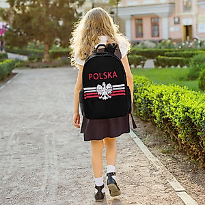 Polish Flag - Polska Eagle Laptop Backpack for Men Women Shoulder Bag Business Work Bag Travel Casual Daypacks