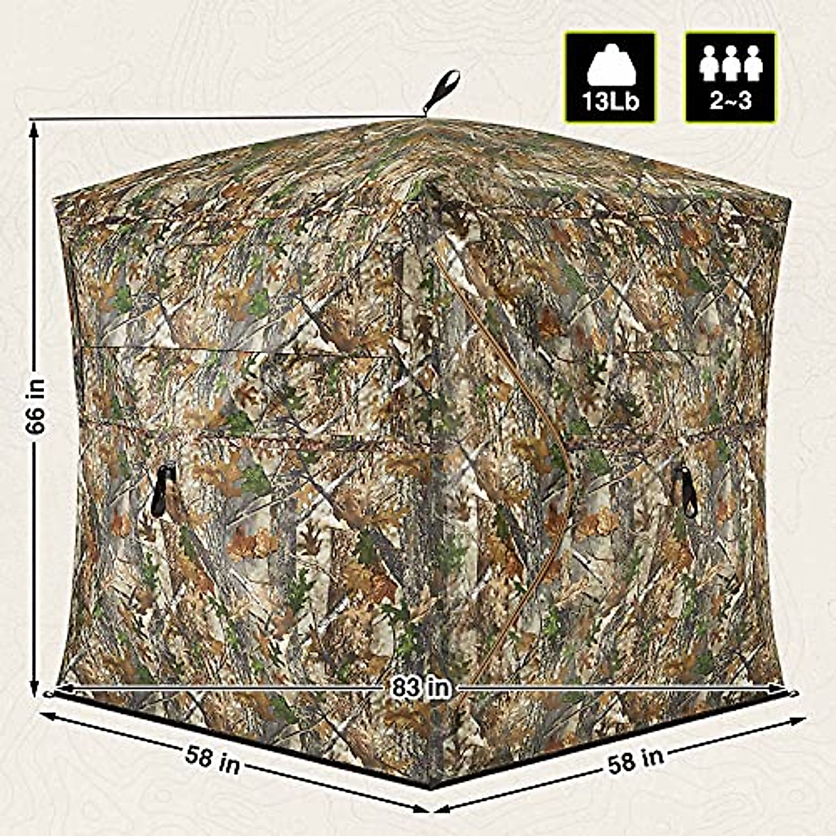 TIDEWE Hunting Blind & Hunting Backpack（Next Camo G2）