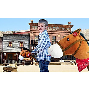 WALIKI Stick Horse Toy for Boys and Girls | Fun Cowboy & Cowgirl Pretend Play | Cool Toys for Kids Ages 3 4 5 6 | Birthday Gift for Active Toddlers (Brown)