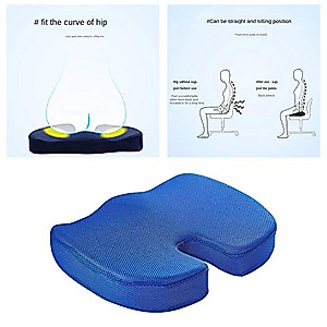U-K Ergonomic Seat Cushion for Office Chair, Memory Foam Coccyx Cushion Sciatica Pillows for Tailbone Pain Butt, 18x14x3 Inch Practical and Deft