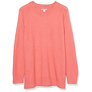 Amazon Essentials Women's Classic-Fit Soft Touch Long-Sleeve Crewneck Sweater, Coral Pink, Medium
