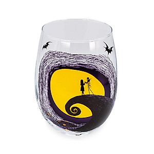 Nightmare Before Christmas Disney The Jack & Sally on Spiral Hill Stemless Glass