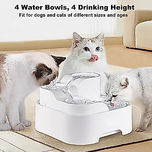 Kopmath Cat Water Fountain for Multiple Pets, 4 Tiers, 95oz/2.8L, Whisper Quiet Pump, Scientific Filtration, Easy to Set up & Clean, Emergency Water Storage, Large Dog Water Dispenser, with Power Plug