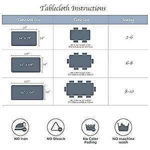 CHRAMACY Vinyl Tablecloth Waterproof - Oil Proof Spill-Proof Heavy Duty Rectangle Plastic Table Cloth - Wipe Clean PVC Table Cover for Halloween Summer Indoor,Outdoor (Black,54" x 78")