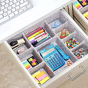 Welaxy Drawer Organizer trays with 9 compartments storage box multi storage purpose for home office desk closet bathroom kitchen (Gray)
