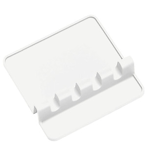 Silicone Spoon holder for Stove Top with Drip Pad Heat Resistant, BPA Free Utensil Rest & Spoon Rest for Kitchen Counter - Grill Utensil Holder for Spatulas, Tongs, Ladles (white)