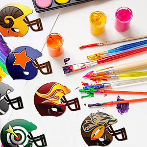 Yookeer Wood Football Crafts Unfinished Football Hockey Helmet Wood Cutout Helmet for Painting DIY Crafts Door Hanger Sports Themed Party Home Decoration(32 Piece)