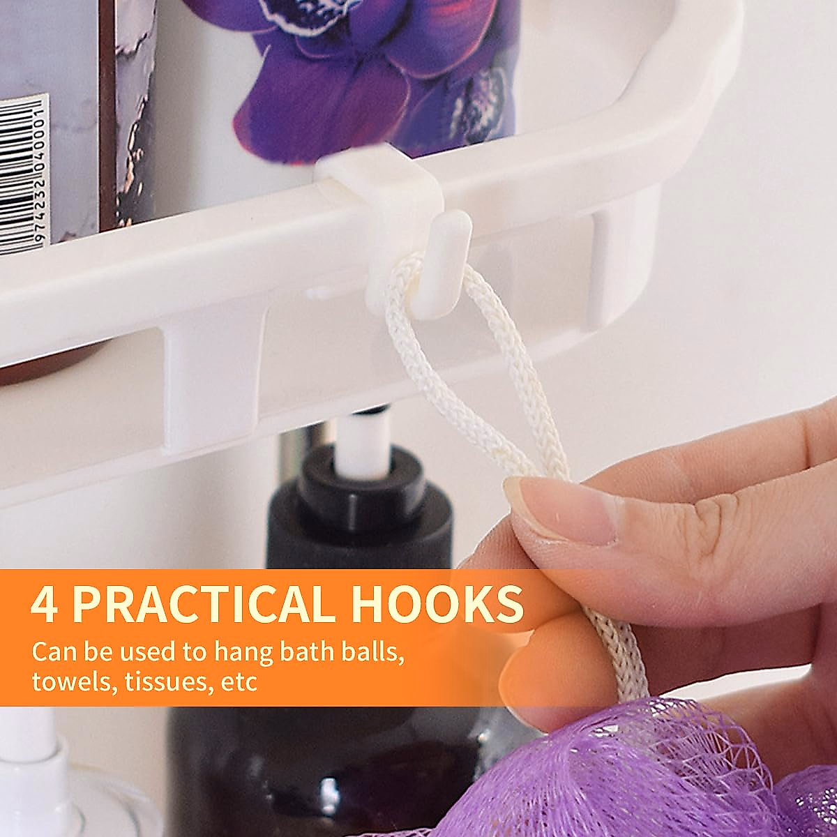 Gesura Over Toilet Storage Rack Self Adhesive Toilet Shelf Bathroom Organizer Shelf Above Toilet Shelf Bathroom Storage Bathroom Shelves Over Toilet Laundry Shelf Above Toilet Shelf, 3 Tier White