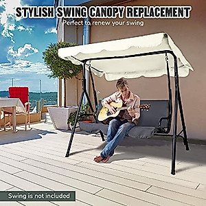 Yescom 64"x47" Deluxe Outdoor Swing Canopy Replacement UV30+ 180gsm Porch Top Cover for Patio Yard Seat