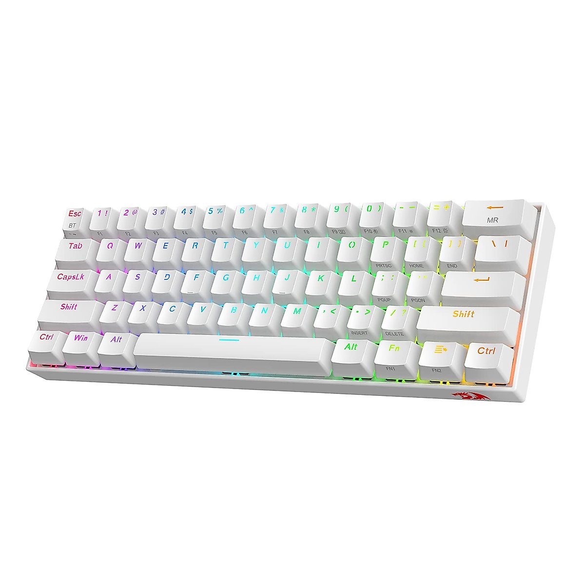 Redragon K530 Pro Draconic 60% Wireless RGB Mechanical Keyboard, BT/2.4Ghz/Wired 3-Mode 61 Keys Compact Gaming Keyboard w/Hot-Swap Socket, Free-Mod Plate Mounted PCB & Tactile Brown Switch