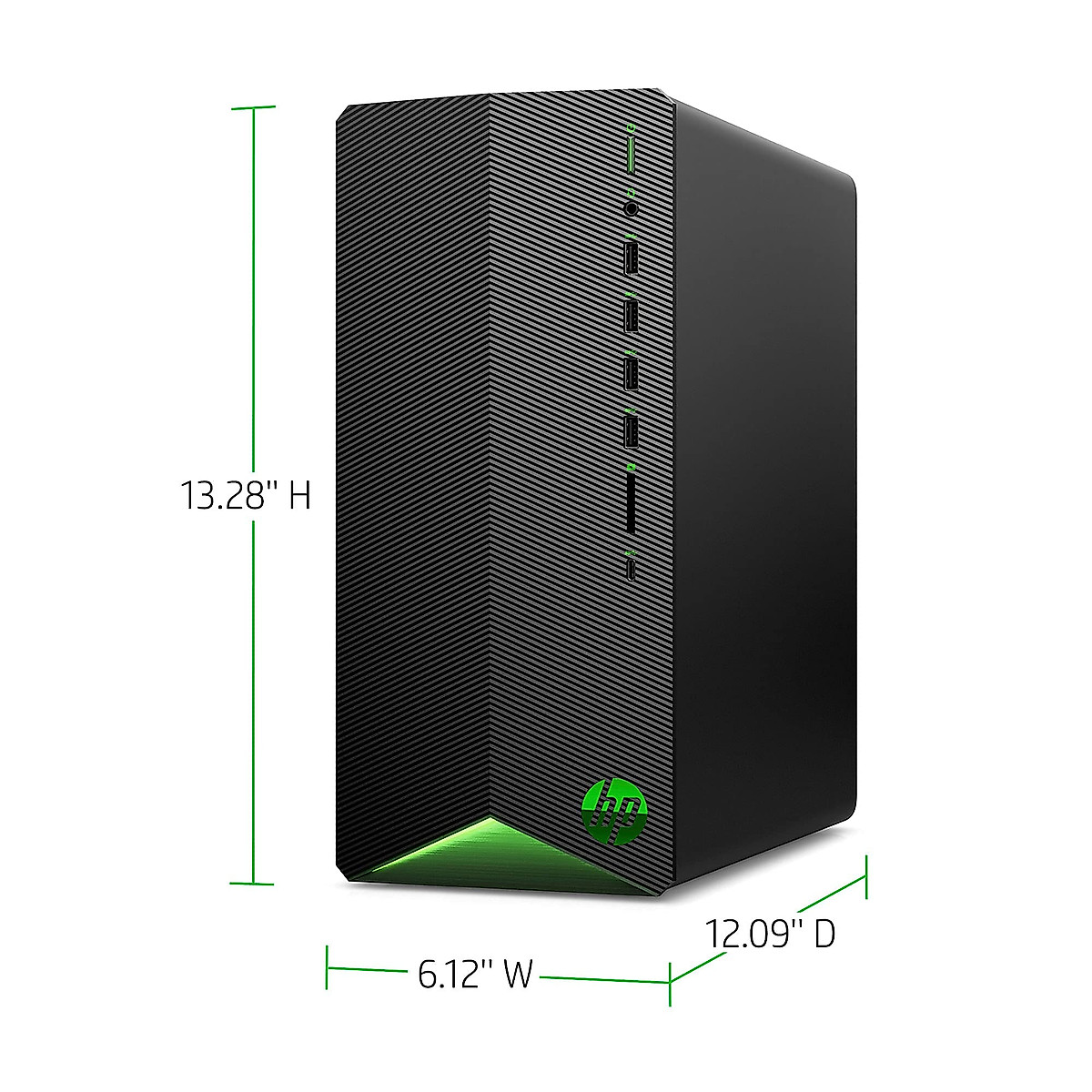 HP Pavilion Gaming Desktop Computer, AMD Ryzen 5 5600G Processor, 32GB RAM, 512GB NVMe SSD, 1TB HDD, Mouse and Keyboard, Windows 10 Home, HDMI Cable