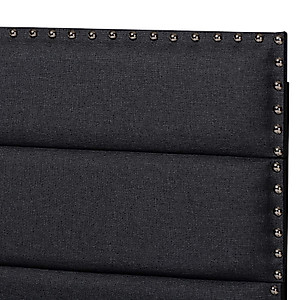 Baxton Studio Ansa Modern and Contemporary Dark Grey Fabric Upholstered Twin Size Bed