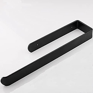 Hand Towel Holder Wall Mount or Adhesive No Drilling, 12.4 Inch Towel Bar Rack for Bathroom Countertop Sink Kitchen Paper Towel Holder Black