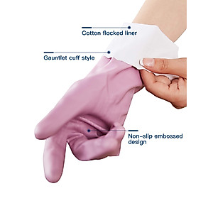wahoo PVC Dishwashing Cleaning Gloves, Skin-Friendly, Reusable Kitchen Gloves with Cotton Flocked Liner, Non-Slip, Medium