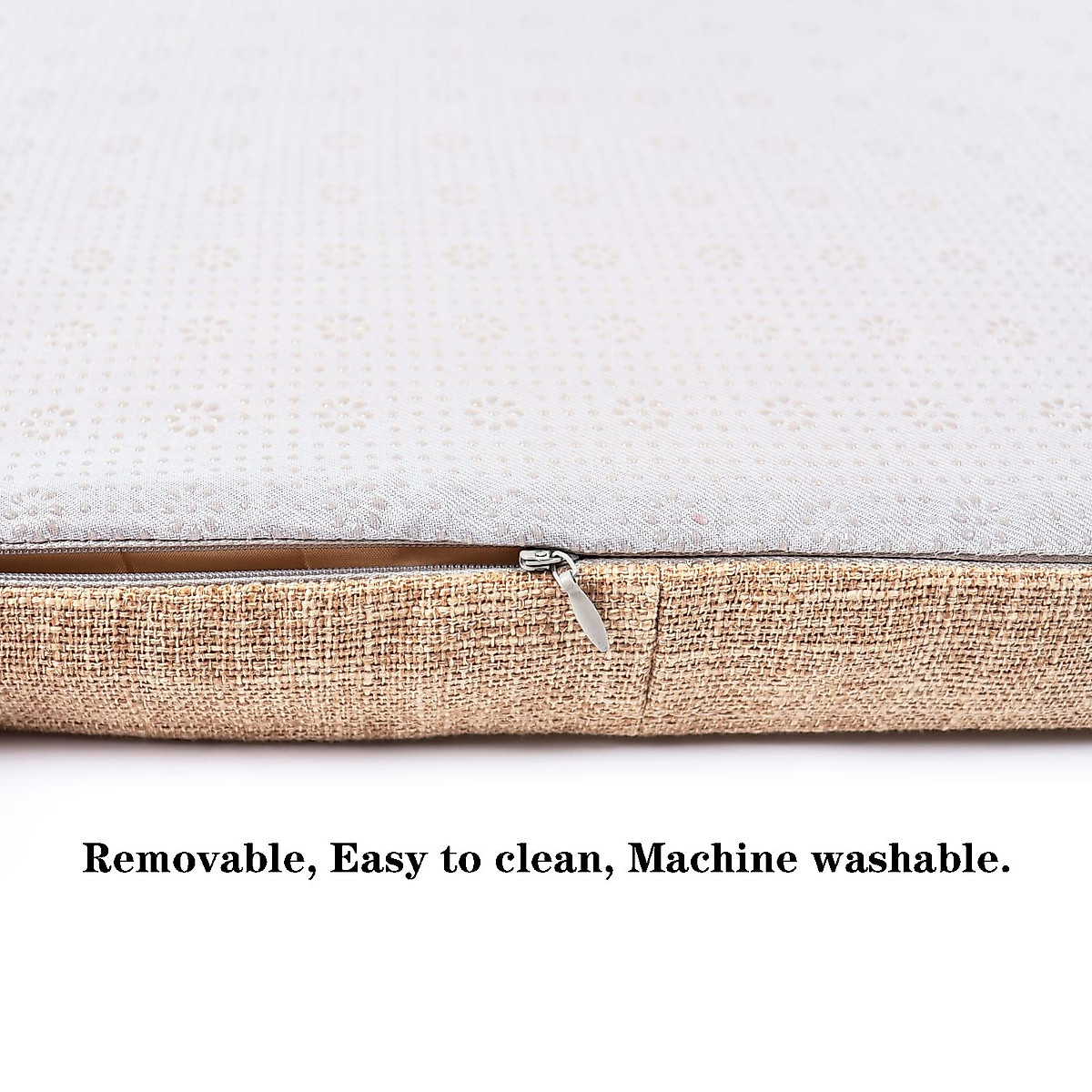 Takehanaus Office Kitchen DIng Chair Cushion Soft Square Cushion Non Slip Chair Pad and Seat Cushion with Machine Washable Cover 16In,Dark Beige, 16In x 16In