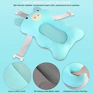 SH-RuiDu Baby Bath Cushion, Newborn Infant Bathtub Support Cushion Lounger Anti-Slip Soft Bath Tub Cushion Seat Support for 0-12M Boys Girls