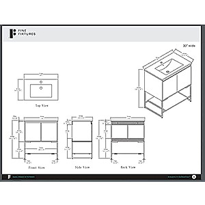 Fine Fixtures - 30" Inch Bathroom Vanity and Sink, Knob Free Design - Urbania Collection