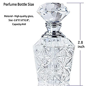 H&D HYALINE & DORA Clear Art Carved Crystal Empty Mini Refillable Perfume Bottle