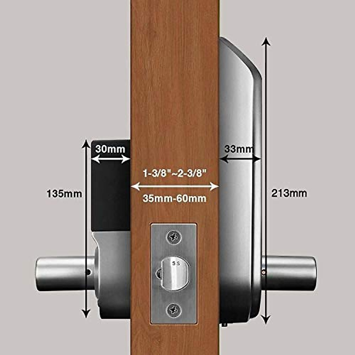 Fingerprint Door Lock, ARDWOLF A10 Keyless Entry Smart Biometric Door Locks with Digital Keypads Electronic Touchscreen and Reversible Handle Backup Keys for Home Office Front Door