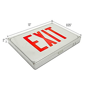 eTopLighting LED Exit Sign Emergency Light, Wall or Ceiling Mount LED Exit Lighting, Battery Backup, Red Lettering, AGG745