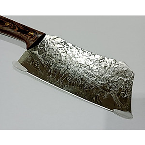 Lifespace 8in Chef Chopping Cleaver with 3 Rivets & Wood Handle