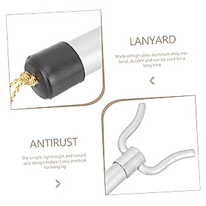 6 Pcs Telescoping Walking Stick Outdoor Hook Outdoor Flowers Closet Pole with Hook Metal Clothes Pole Retractable Clothe