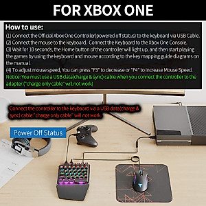 IFYOO KMAX1 Pro Wired Gaming Keyboard and Mouse Set Adapter Converter for Xbox One / PS4 / Switch / PS3 / PC(Windows/Linux) - [Included USB Sync Cable for Controller]