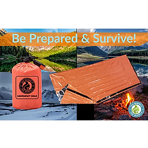 133 SUPPLY 2PK Emergency Sleeping Bags for Survival Sleeping Bag Emergency Sleeping Bag Emergency Bivy Sack Thermal Blankets Survival Gear Emergency Supplies Camping Hiking Gear Outdoor Life Disaster