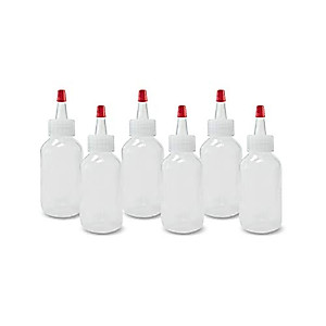 ljdeals 2 oz Plastic Squeeze Bottles with Yorker Caps, for Condiments, glues, Paints, Craft, Sauce and More…Pack of 6, BPA Free, Made in USA