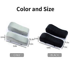 2pcs Office Chair Arm Covers, Ergonomic Chair Arm Pads with Memory Foam Armrest Elbow Pillow Forearm Pressure Relief for Office Chairs Gaming Chair (Black)