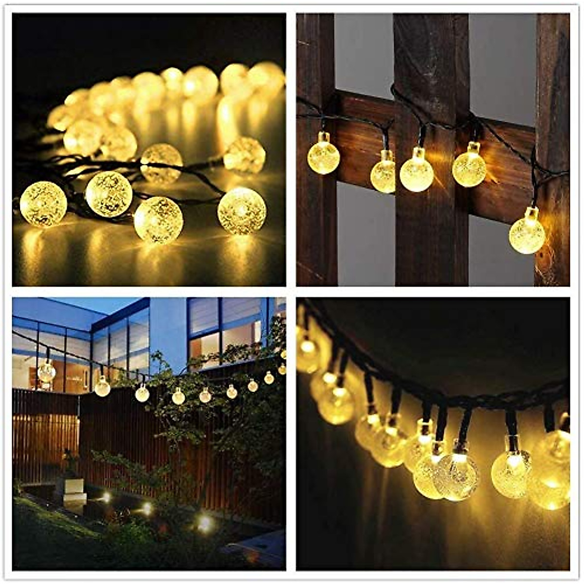 Xiying 6.5M String Lights with 30LED Bulbs Battery Powered Decorative for Bedroom Crystal Balls Fairy String Lights Great Garden Terrace Patio Outside Lights for Home Garden (6.5 Meters 30 Lights)