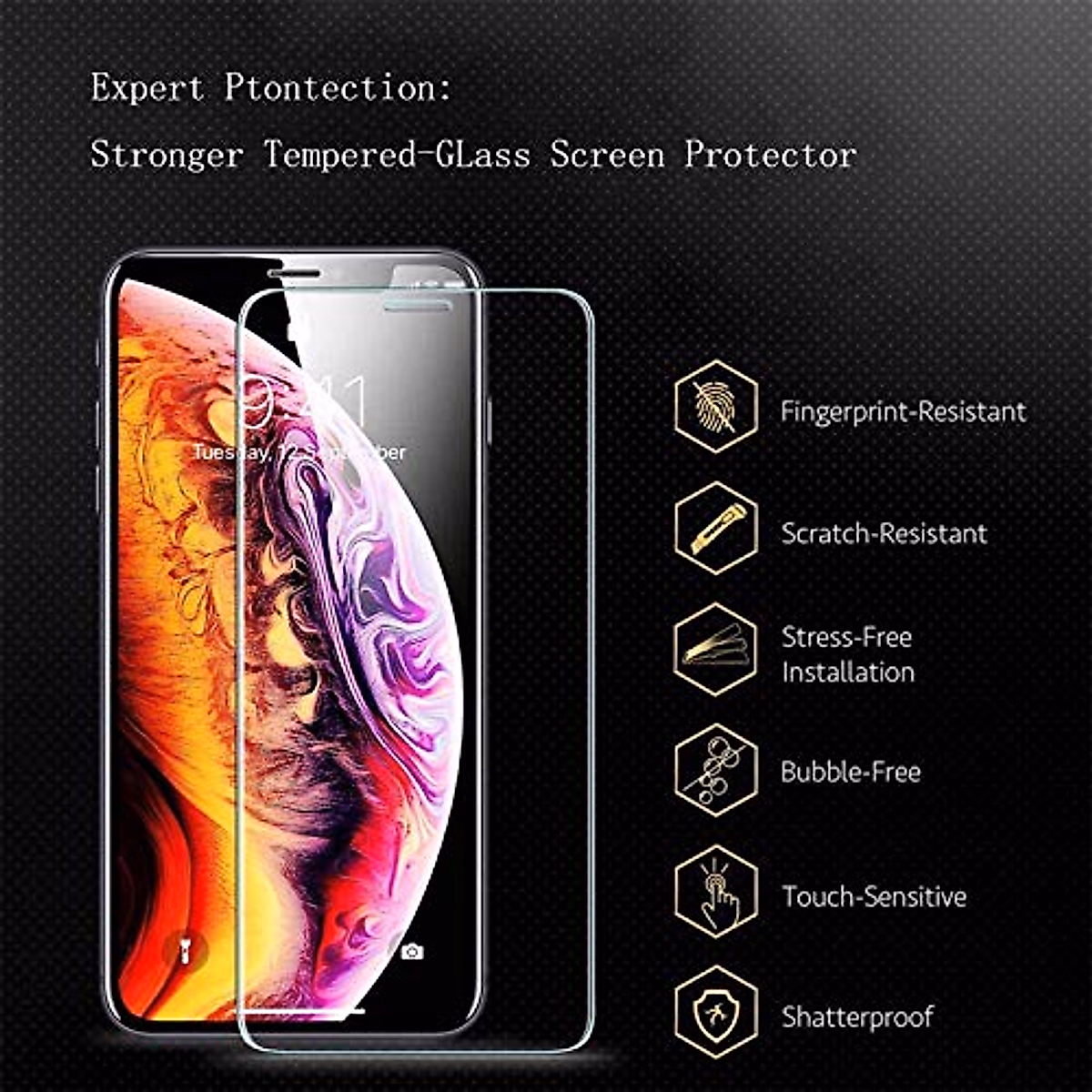 HHUAN Case for Ulefone Armor 11T 5G (6.10"), with 3 Tempered Glass Screen Protector. Ultra-Thin Black Soft Silicone Anti-Drop Phone Cover, TPU Bumper Shell for Ulefone Armor 11T 5G - Black