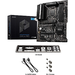 MSI Z590-A PRO ProSeries Computer Gaming Motherboard (ATX, 11th/10th Gen Intel Core, LGA 1200 Socket, DDR4, PCIe 4, M.2 Slots, USB 3.2 Gen 2, 2.5G LAN, DP/HDMI) Intel PC Motherboards (Renewed)