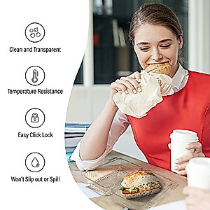 MT Products Disposable Sturdy Plastic Hinged Loaf Containers - Durable Medium Hoagie or Sandwich Container – Inside Dimensions of 8 in x 4 in x 3.85 in (Pack of 20) Made in The USA