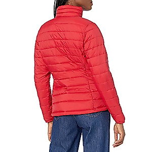 Amazon Essentials Women's Lightweight Long-Sleeve Water-Resistant Puffer Jacket (Available in Plus Size), Red, X-Large