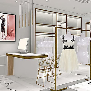 4-Packs Female Mannequin Torso Set 27" Dress Form Hollow Back Half Body Clothing Display Plastic Adult Table Shirt Mannequin Model Stand with Metal Hook for Hanging - Craft Shows or Design, White