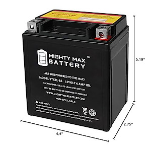 Mighty Max Battery YTX7L-BS 12V 6Ah Battery Replacement for FTX7L-BS, WP7L-BS