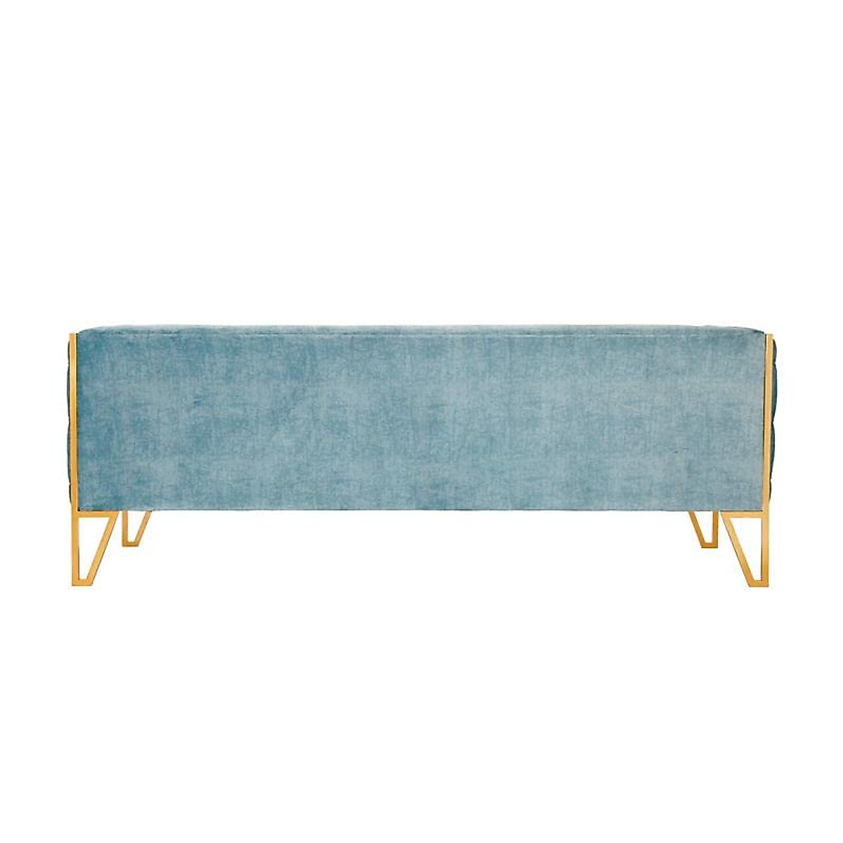 Manhattan Comfort Vector Mid Century Modern Velvet Upholstered Living Room Loveseat, 81.5", Ocean Blue