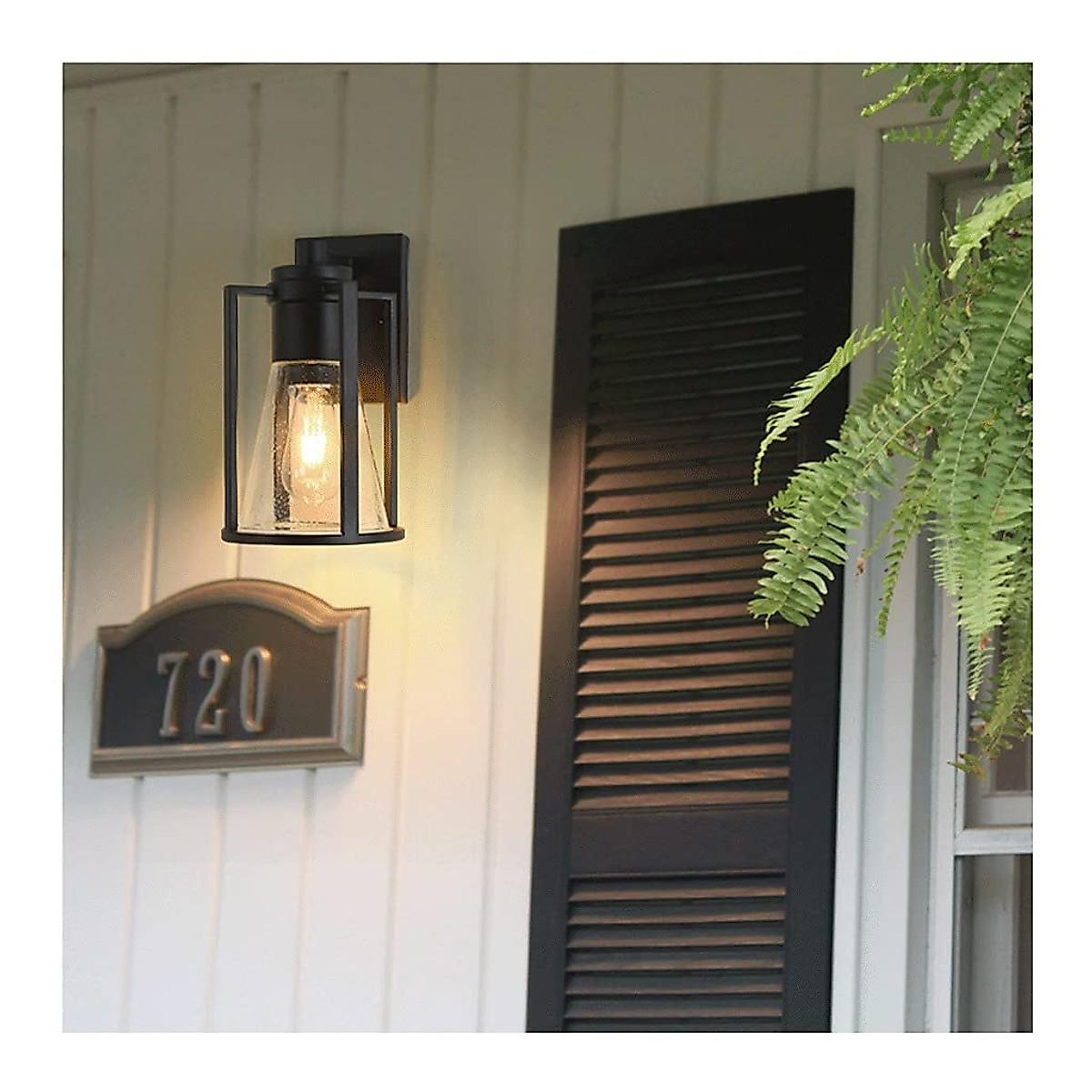 Black with 6W LED Bulb High Transmittance Lampshade Outdoor WallMounted Lamps,Waterproof and Rust Proof Exterior Wall Lamps,Suitable for Home Garden Terrace Wall Lamps Garage Front Door