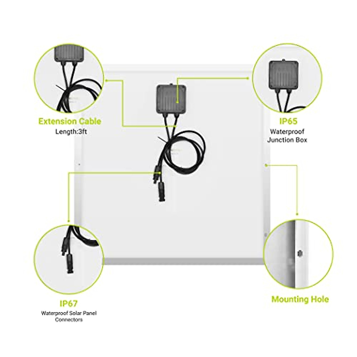 Newpowa 9BB Cell Monocrystalline 12V 100W Solar Panel Compact Design High Efficiency Module for RV Marine Boat Off Grid