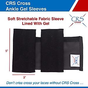CRS Cross Ankle Gel Sleeves - Padded Skate Socks. Ankle, Foot and Lower Leg Cushion and Protection for Figure Skating, Ice Hockey, Roller or Inline Skating, Riding or Ski. 2 Black Ankle Gel Sleeves