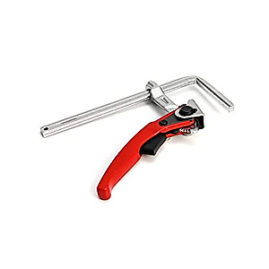 QWORK Ratcheting Table Clamp, 2 Pack Quick Release Bar Clamp with 6-5/16" Capacity and 2-5/16" Throat Depth for Sanding, Cutting