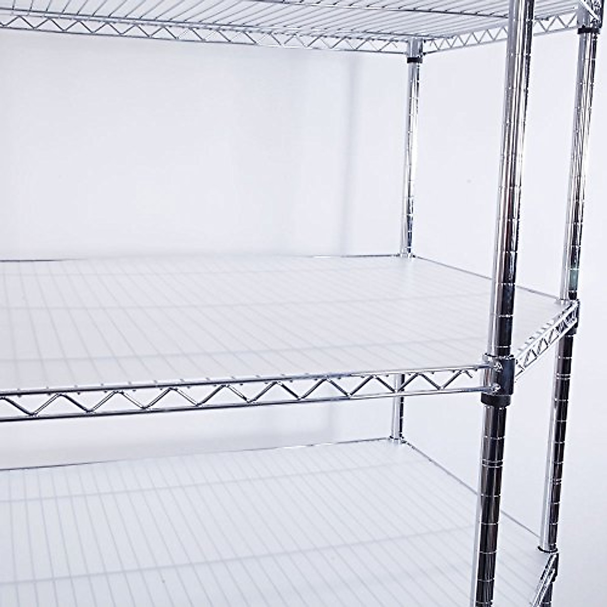 6 Tiers Free Standing Corner Shelf with Wheels, Metal Storage Wire Shelving Unit Corner Storage Rack Display for Restaurant，Living Room, Bathroom, Pantry，Kitchen 26.77" x 26.77" x 70.87" (Silver)