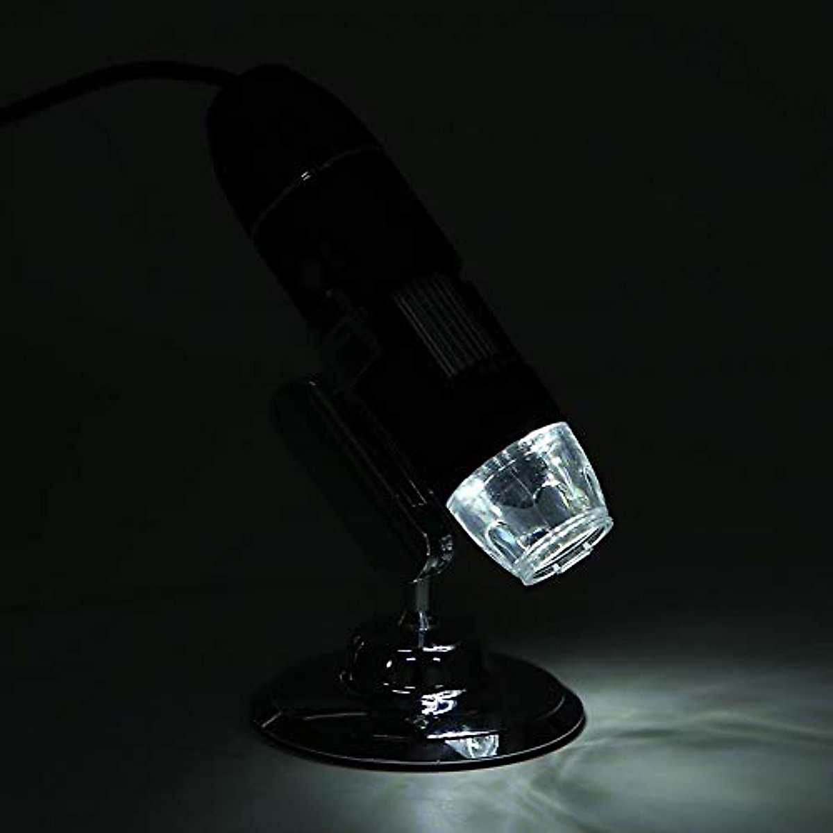 Digital Microscope, Walfront Handheld Digital Electronic Microscope 1000X Magnifier 8 LED Adjustable Observation Stand Analog AV Output for TV(US Plug, 110V)