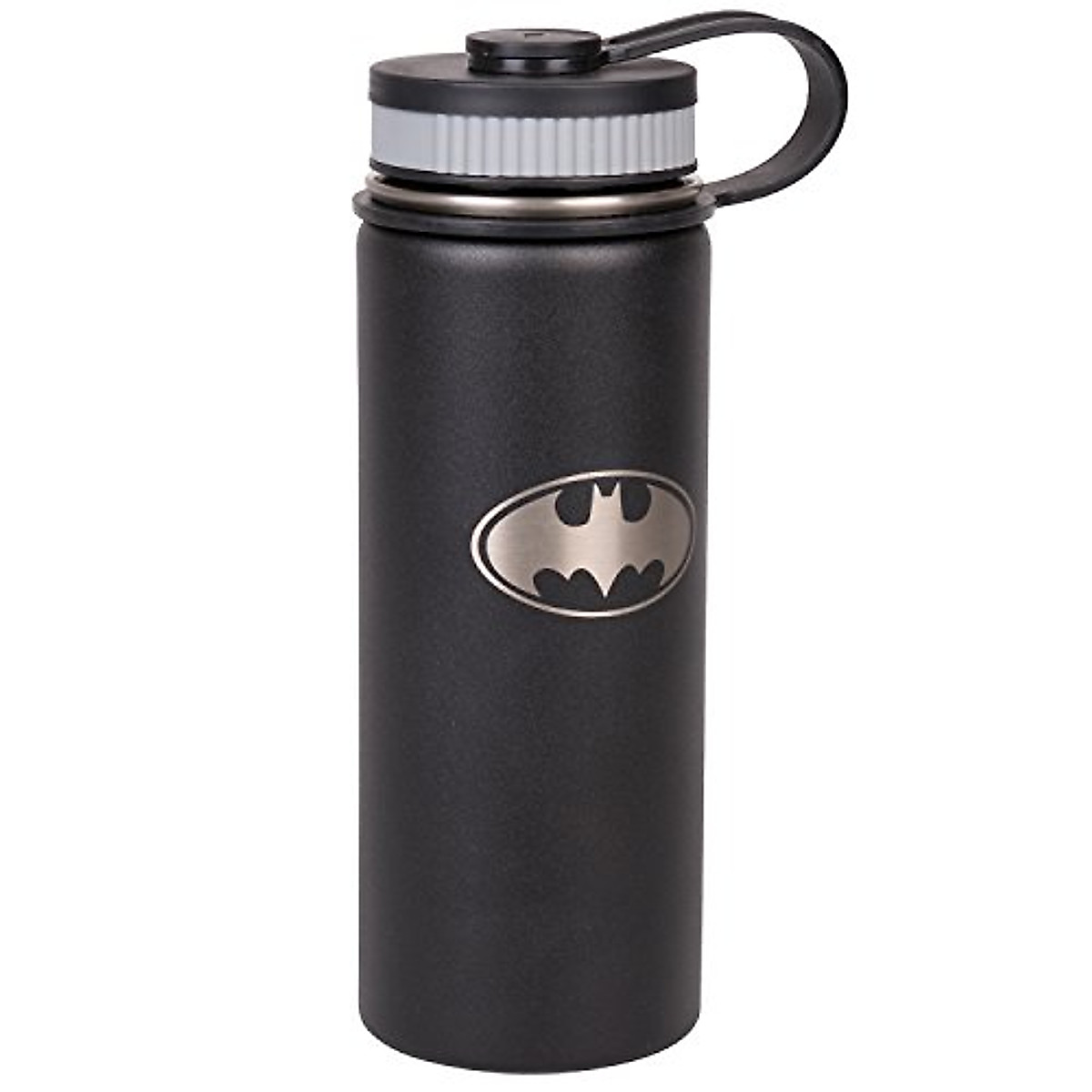 Batman Stainless Steel Travel Water Bottle, 18oz - Wide Mouth Double Walled Vacuum Insulated Thermos for Coffee & More - Gift for DC & Justice League Fans, Teens, Adults, Fathers Day