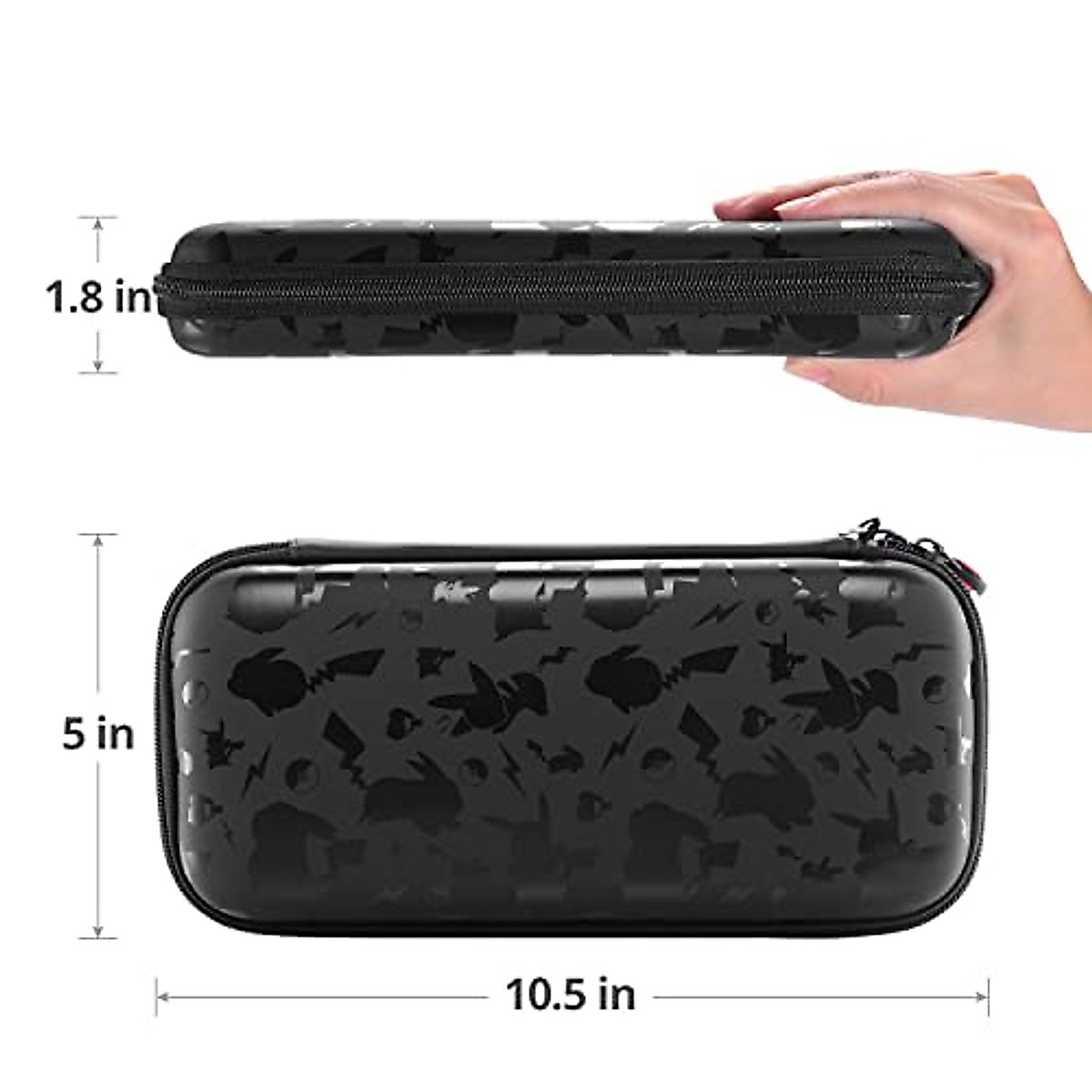CampFENSE Carrying Case for Switch/Switch OLED, Protective Hard Shell Travel Carry Case compatible with Console & Accessories, with 10 Game Card Slots and 2 Screen Protectors (Oxide Dark)