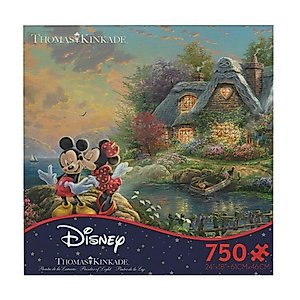 Ceaco - Thomas Kinkade - Disney Dreams Collection - Mickey and Minnie Sweetheart Cove - 750 Piece Jigsaw Puzzle